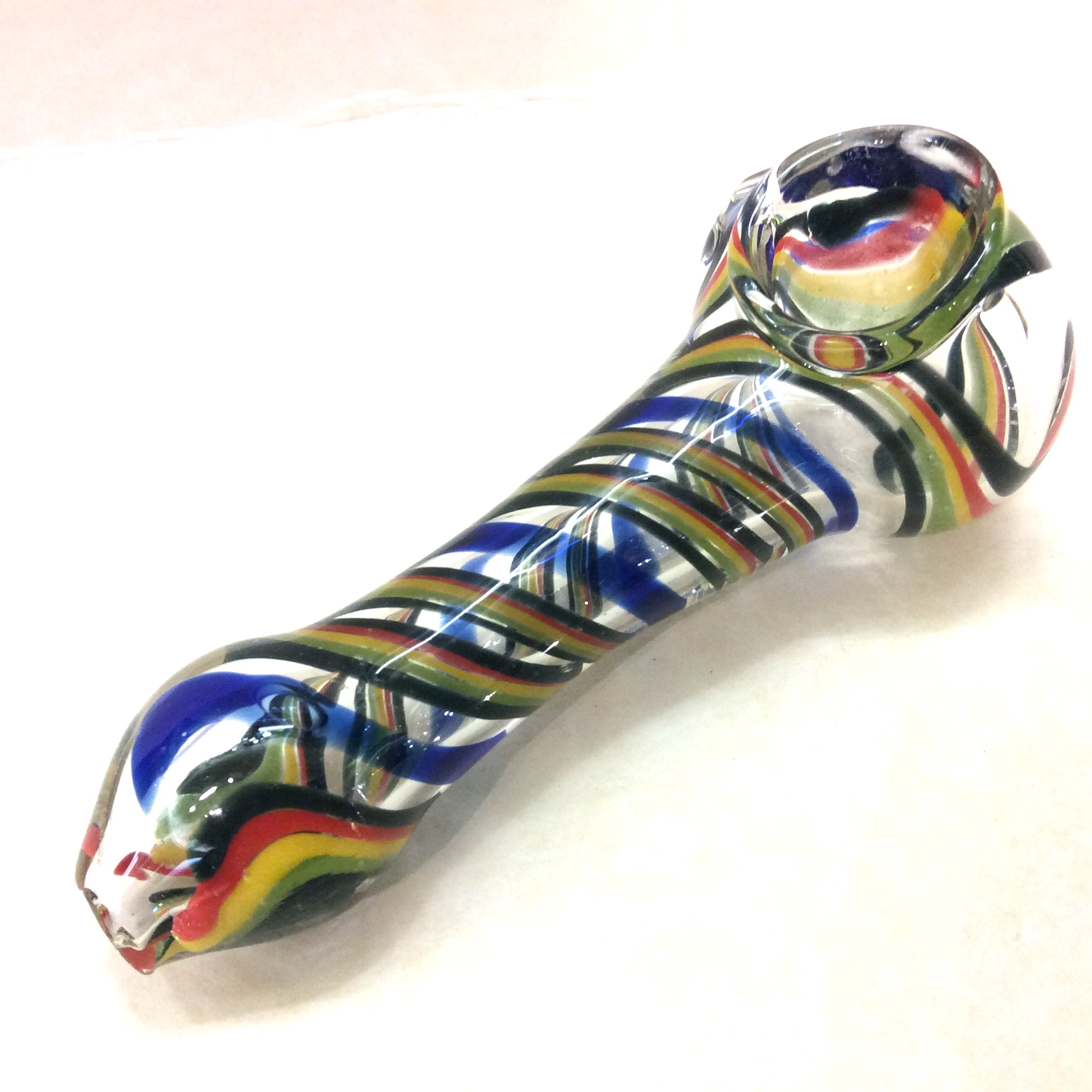 Pipe en verre spirale rasta – Natural Mystic